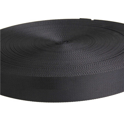 Eco-friendly black nylon twill herringbone webbing | webbing manufacturers
