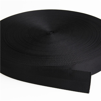 Eco-friendly black nylon twill herringbone webbing | webbing manufacturers
